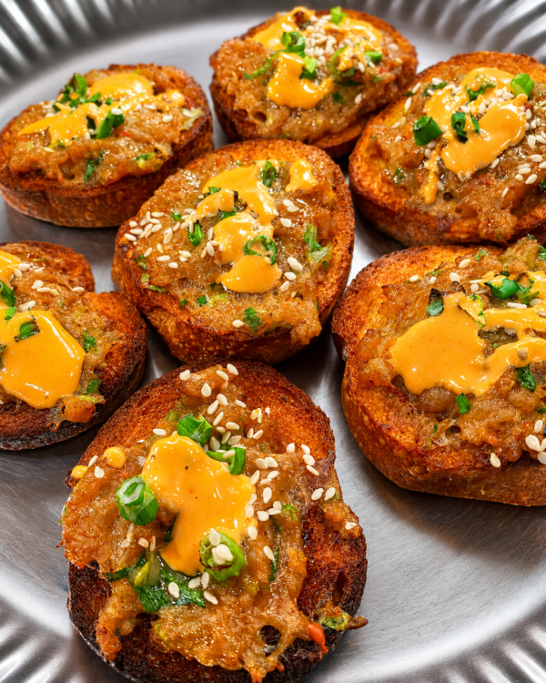 Shrimp Toasts with Homemade Yum Yum Sauce